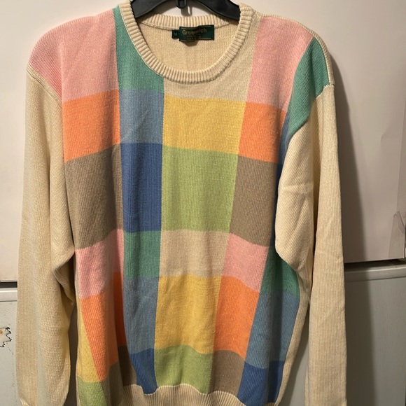Greenwich | Sweaters | Greenwich 0 Cotton Mens Sweater Med Multi Pastel ...